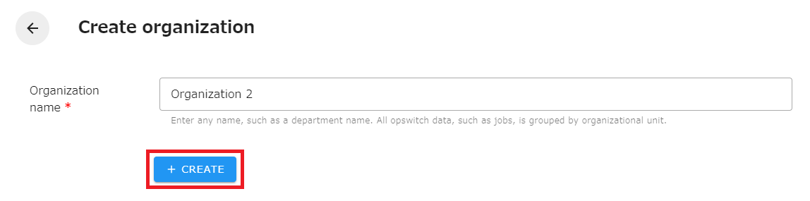 Create Organization Opswitch Support