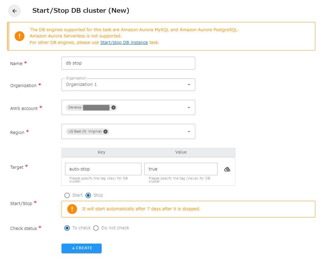 Startstop Db Cluster Opswitch Support